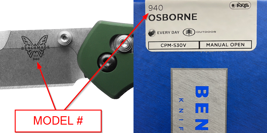 Model Number Identification – Benchmade Knife Company